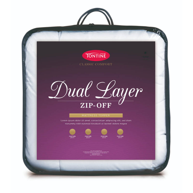Classic Comfort Dual Layer Zip-Off Mattress Topper - Tontine