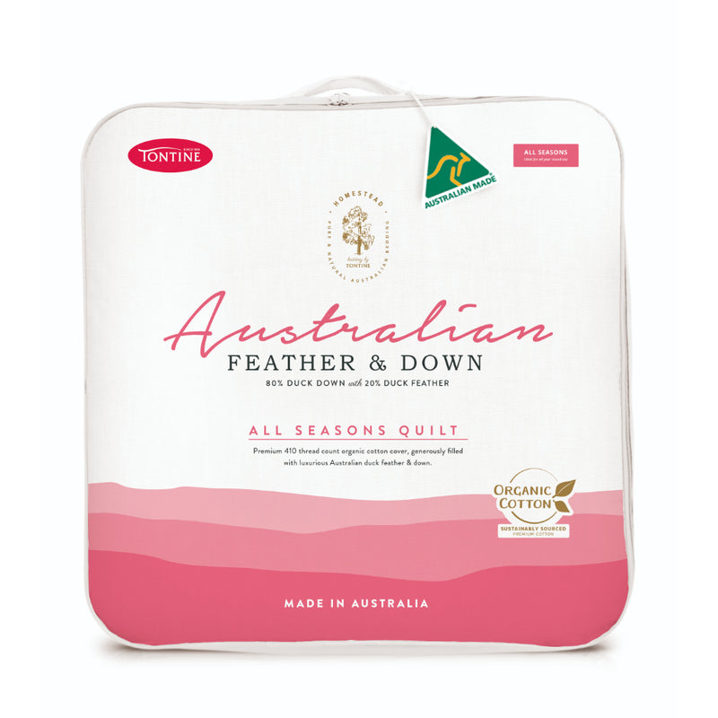 Homestead 80/20 Australian Feather & Down Quilt - All Seasons - Tontine