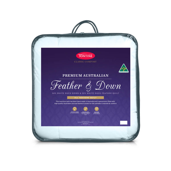 50/50 Australian Feather & Down Quilt - All Seasons - Tontine
